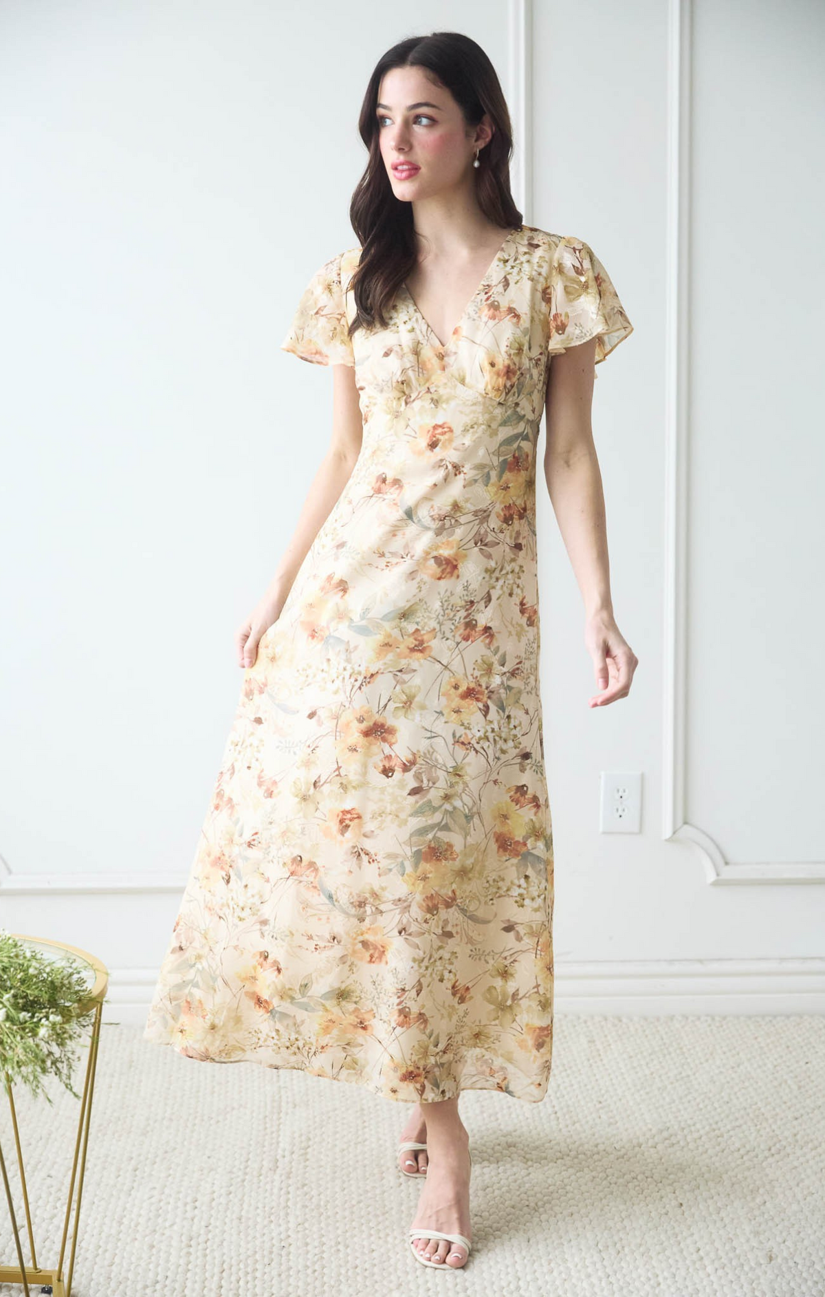 Lainey Floral Midi Dress — Grace